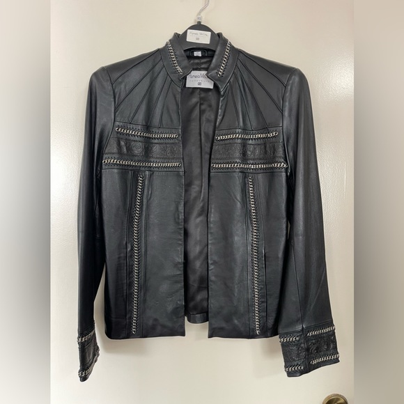Pamela McCoy | Jackets & Coats | Pamela Mccoy Black Leather Jacket With ...